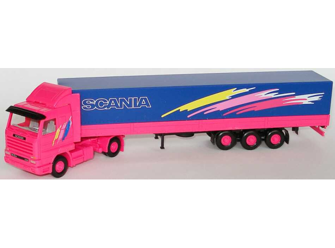 SCANIA 143 M-500 Tractor / Trailer "Scania", pink / darkblue