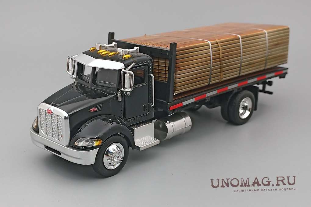 PETERBILT 335 platform with boards, black