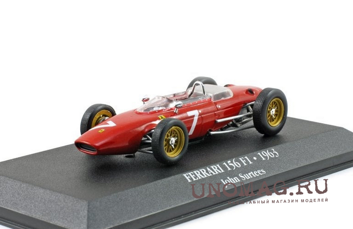 FERRARI 156 F1 John Surtees 1963, red / white