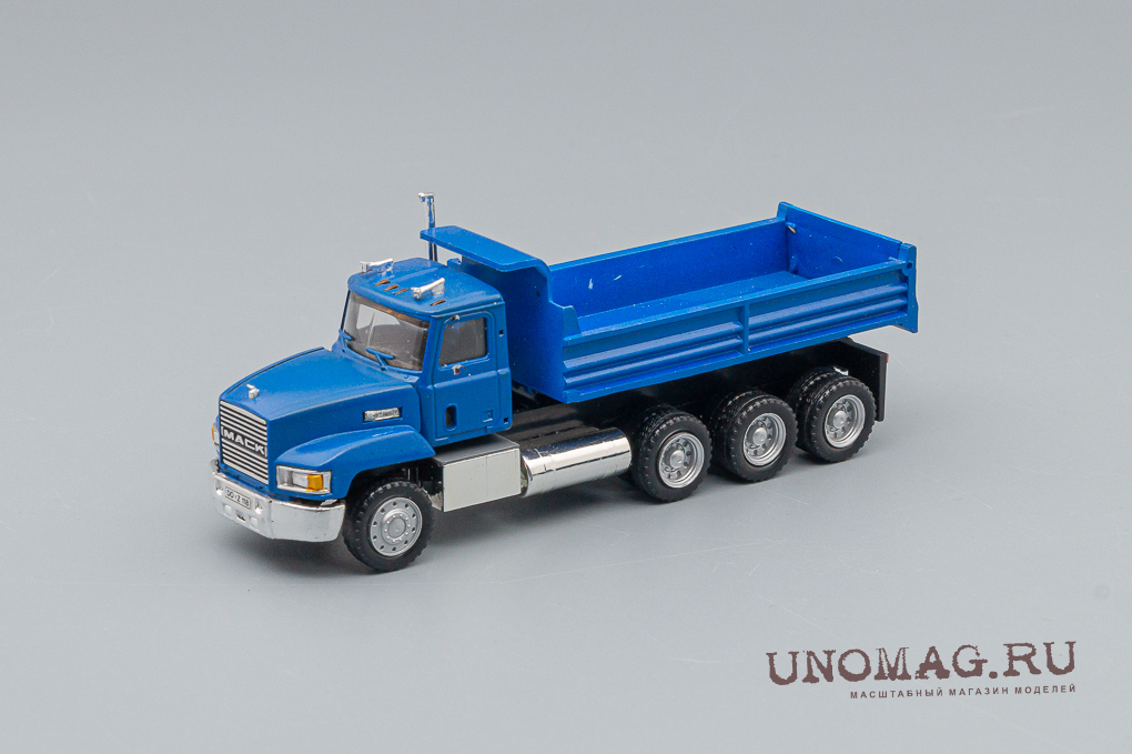 MACK CH 613 Tri-Axle Dump Truck, blue