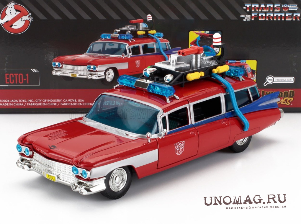 CADILLAC Series-62 Ecto-1 Ghostbusters Transformers (1984), Red