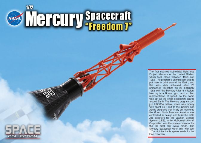 McDonnell Mercury Spacecraft Display Model NASA, Mercury 3 "Freedom 7 ...