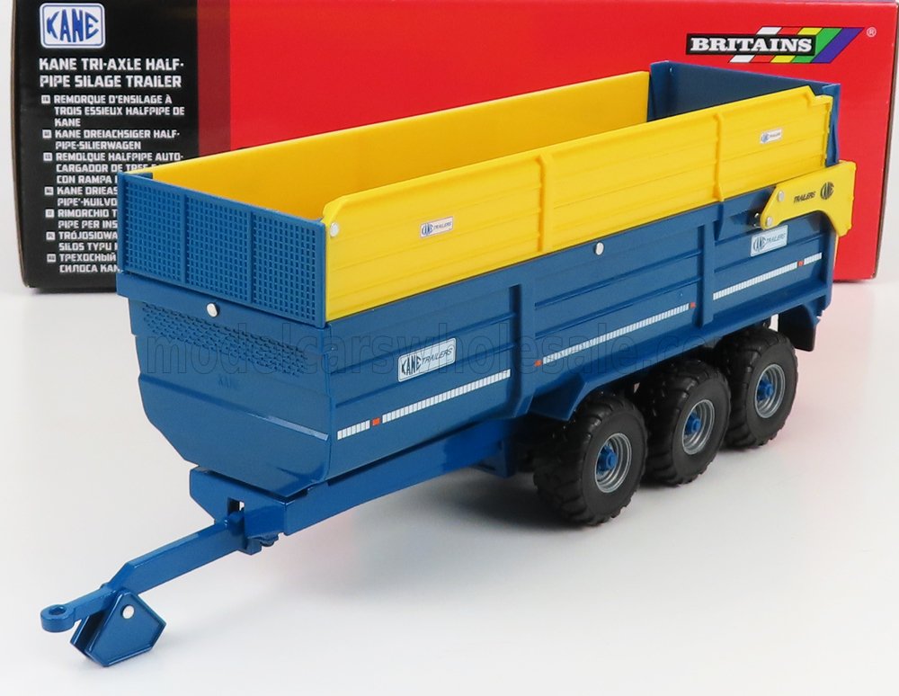 KANE Trailer Carrello Cassone Ribaltabile 3-assi, Blue Yellow