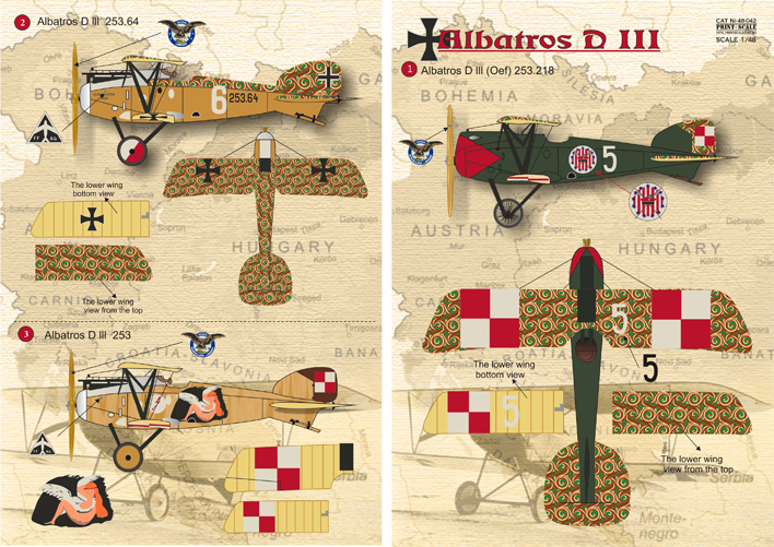 Albatros D.III The complete set 2 leaf Wet decal