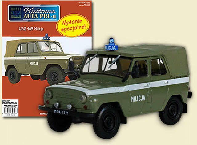 УАЗ 469 MILICJA, Kultowe Auta PRL-u спецвыпуск, оливковый