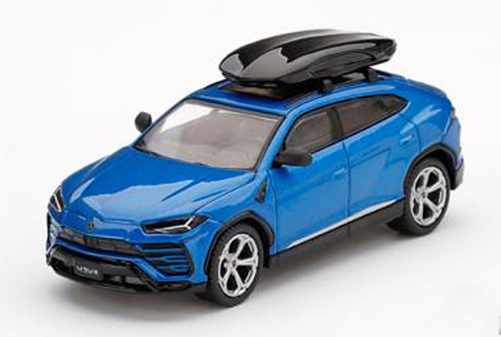 LAMBORGHINI Urus with roof box, blue metallic