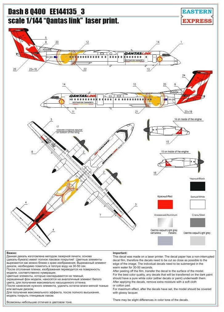 Сборная модель Dash 8 Q400 Qantas Link